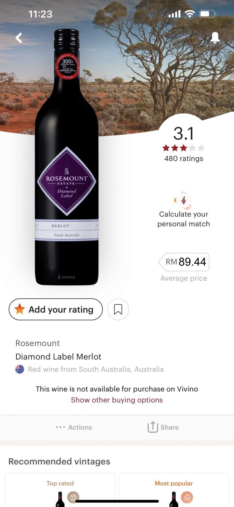Rosemount Estate Diamond Label Merlot – Wine Depot