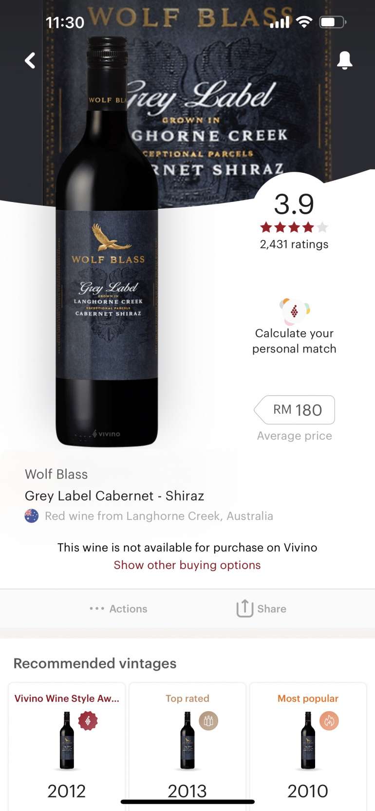Wolf Blass Grey Label Barossa Cabernet Shiraz – Wine Depot